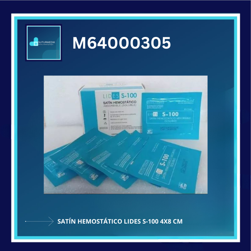 SATÍN HEMOSTÁTICO LIDES S-100 4X8 CM – LIFESCIENCES C/10 – Suturmedik