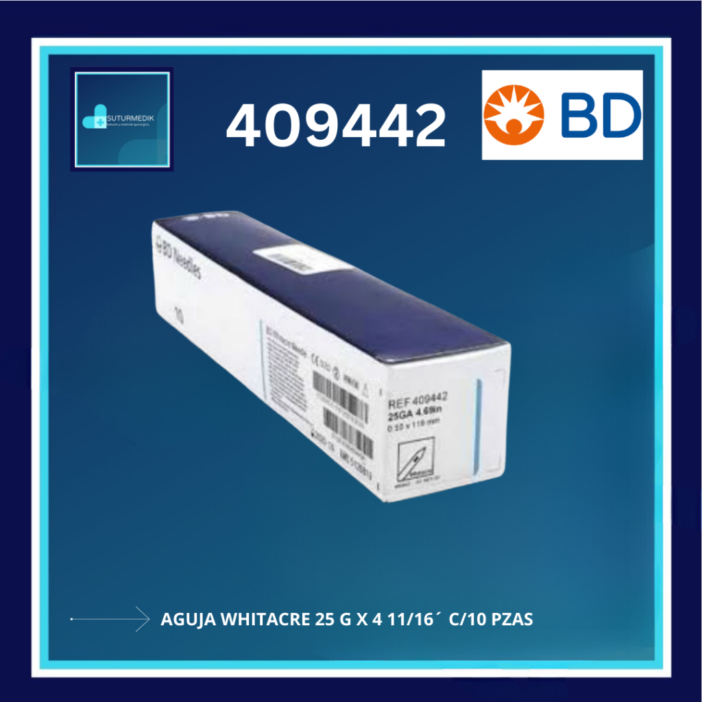 AGUJA WHITACRE 25G X 110MM – 409442 C/10 – Suturmedik