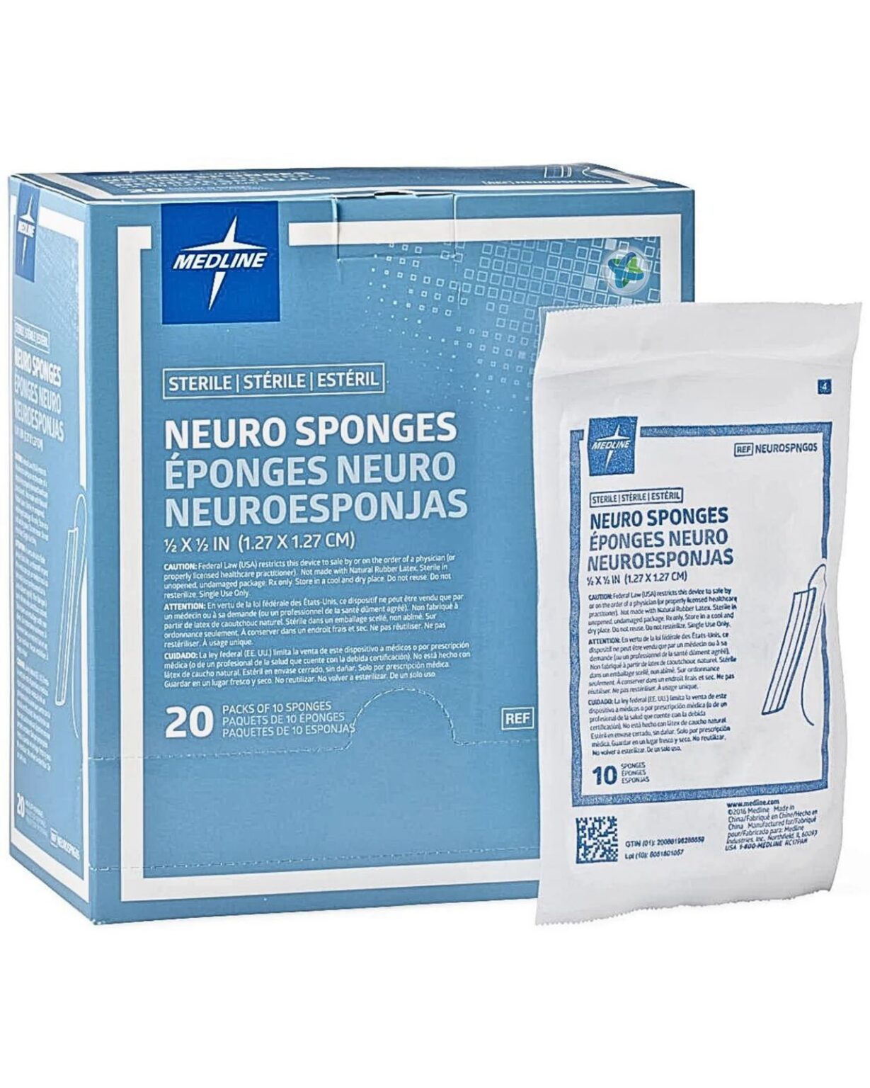COTONOIDE NEURO ESPONJA 2.5 X 7.5 CM PAQUETE/10 – Suturmedik